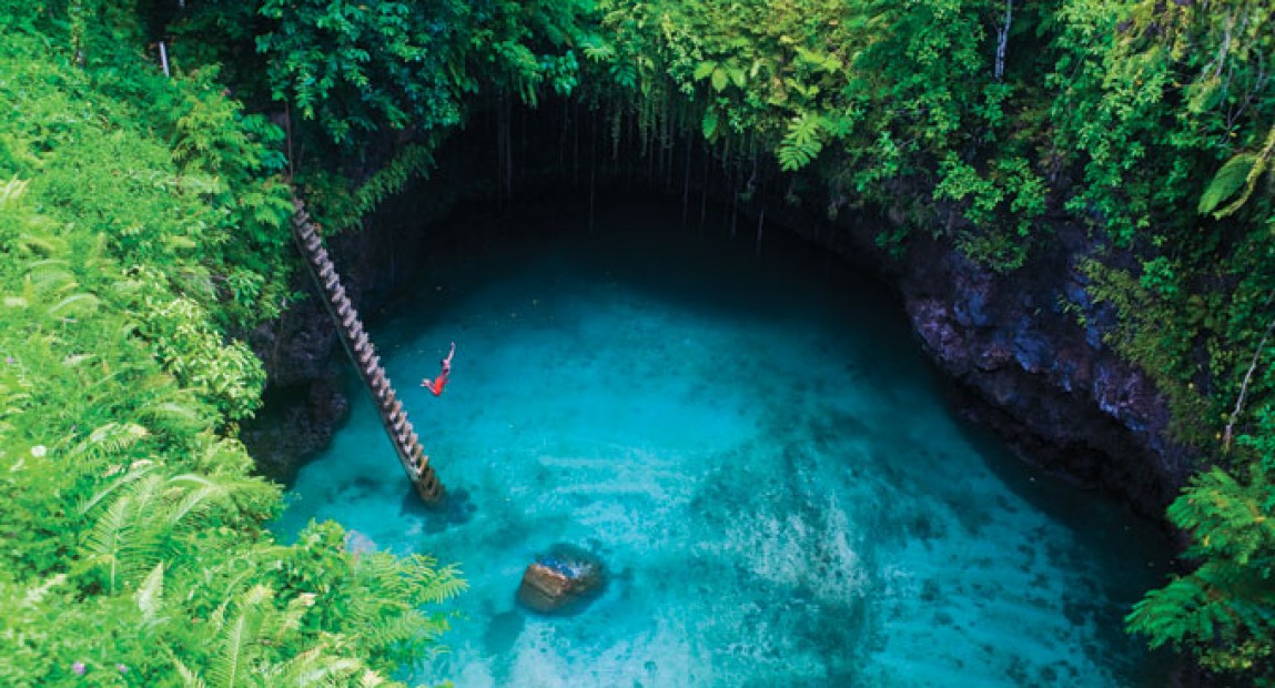 The Amazing Water Hole - To Sua Ocean Trench, Upolu Island in Samoa