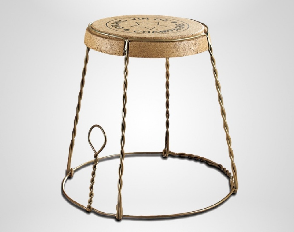 Champagne Cork Wire Cage Side Table
