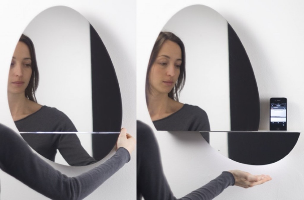 Open Mirror – A Mirror That Doubles As A Touchless Music Player