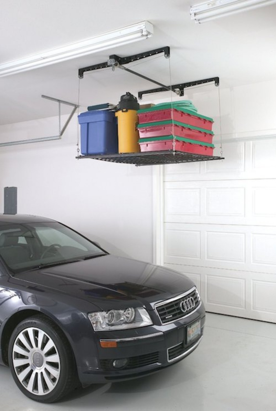 This Cable-Lifted Storage Rack Will Make Your Garage The Talk Of The Block