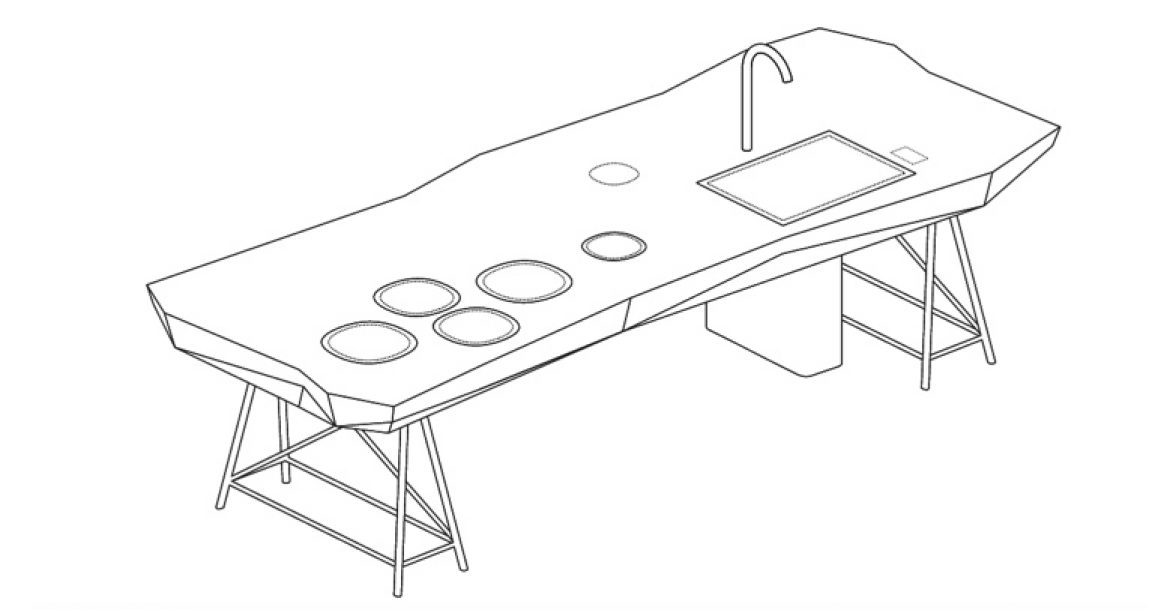 A Smart Kitchen with an Invisible Sink That Appears When You Wave Your Hand