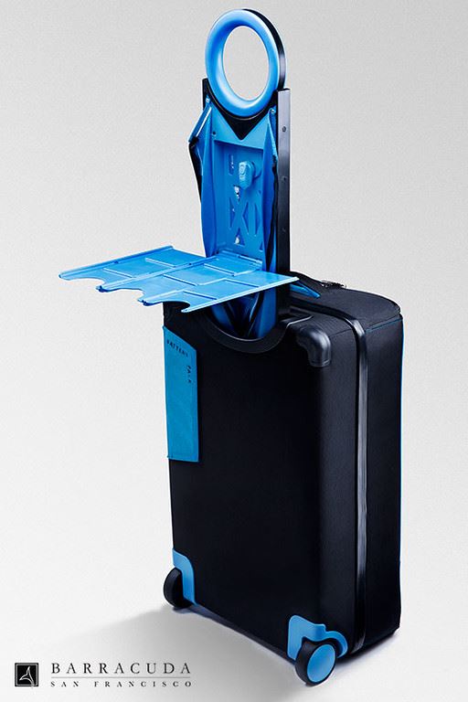 A 4-Inch Collapsible Suitcase with a Built-in Table and Swivel Handle