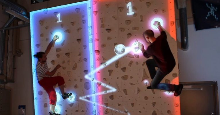 Combine Video Gaming and Physical Activity with This Climbing Wall