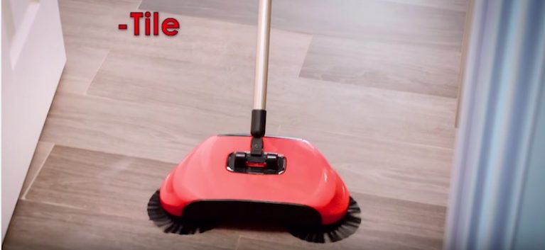 The Roto Sweep™ Is A Rotating Hard Floor Sweeper That Picks Up Anything!