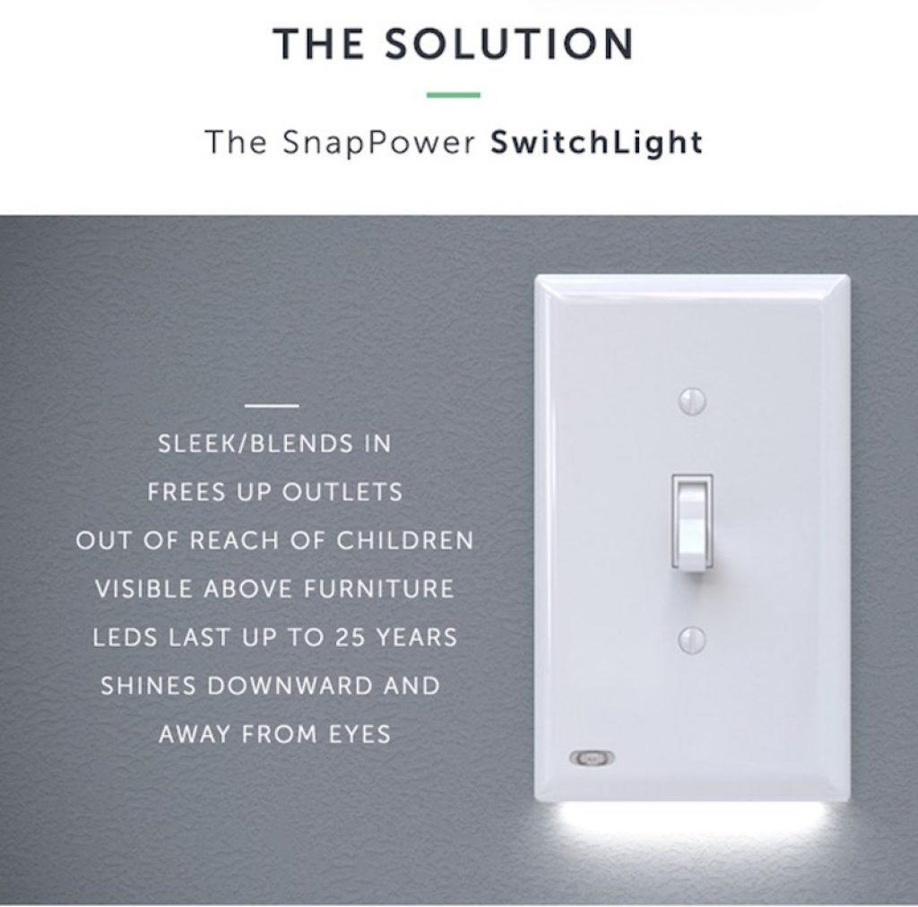 The SnapPower SwitchLight Turns Your Light Switch Into A Nightlight