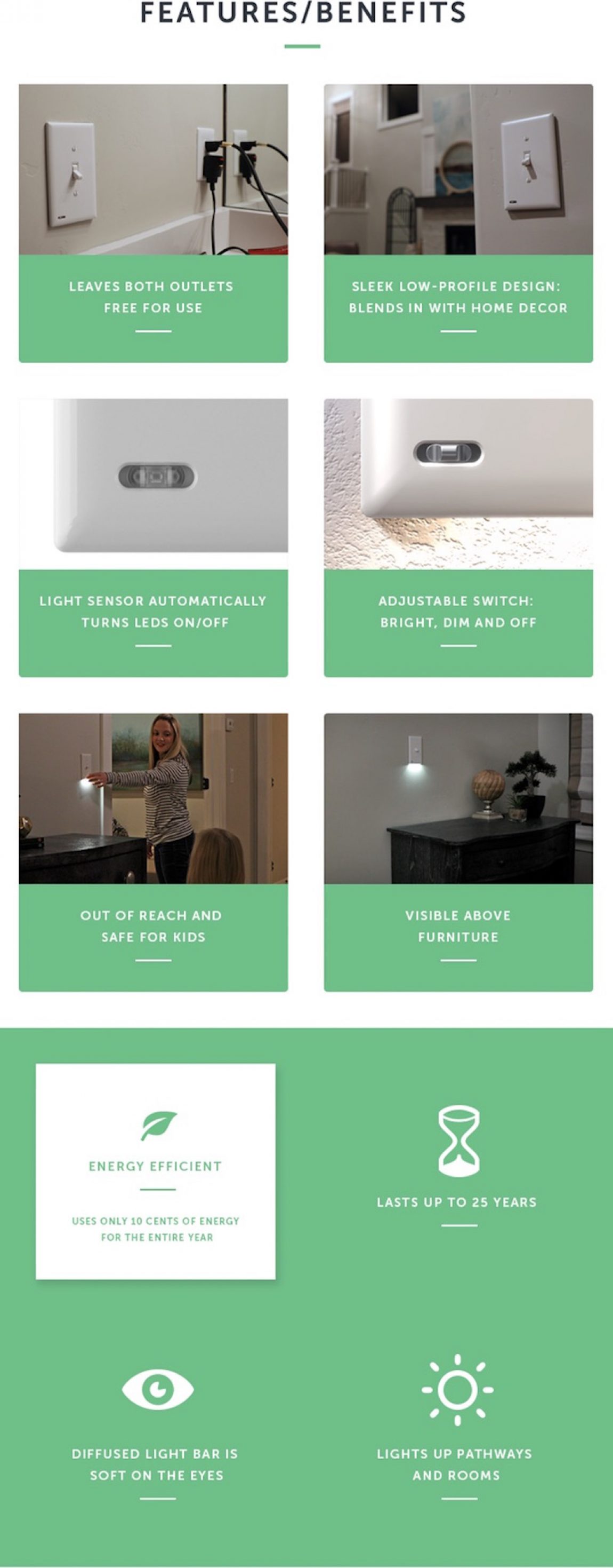The SnapPower SwitchLight Turns Your Light Switch Into A Nightlight