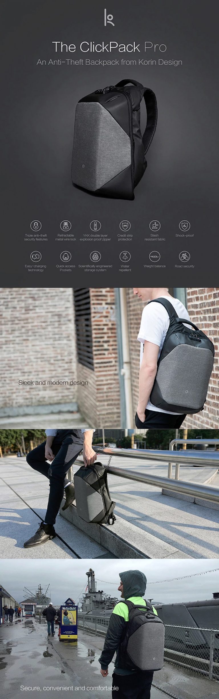 The ClickPack Pro Is The Best Functional And Stylish Backpack To ...
